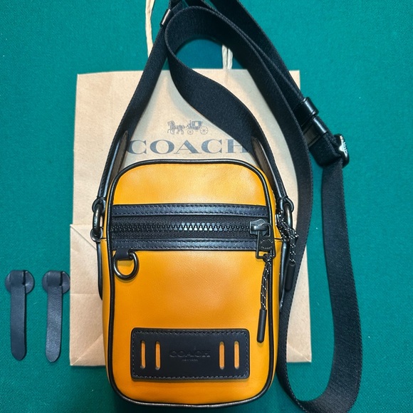 Coach | Bags | Coach Terrain Mens Crossbody In Yellow And Black | Poshmark
